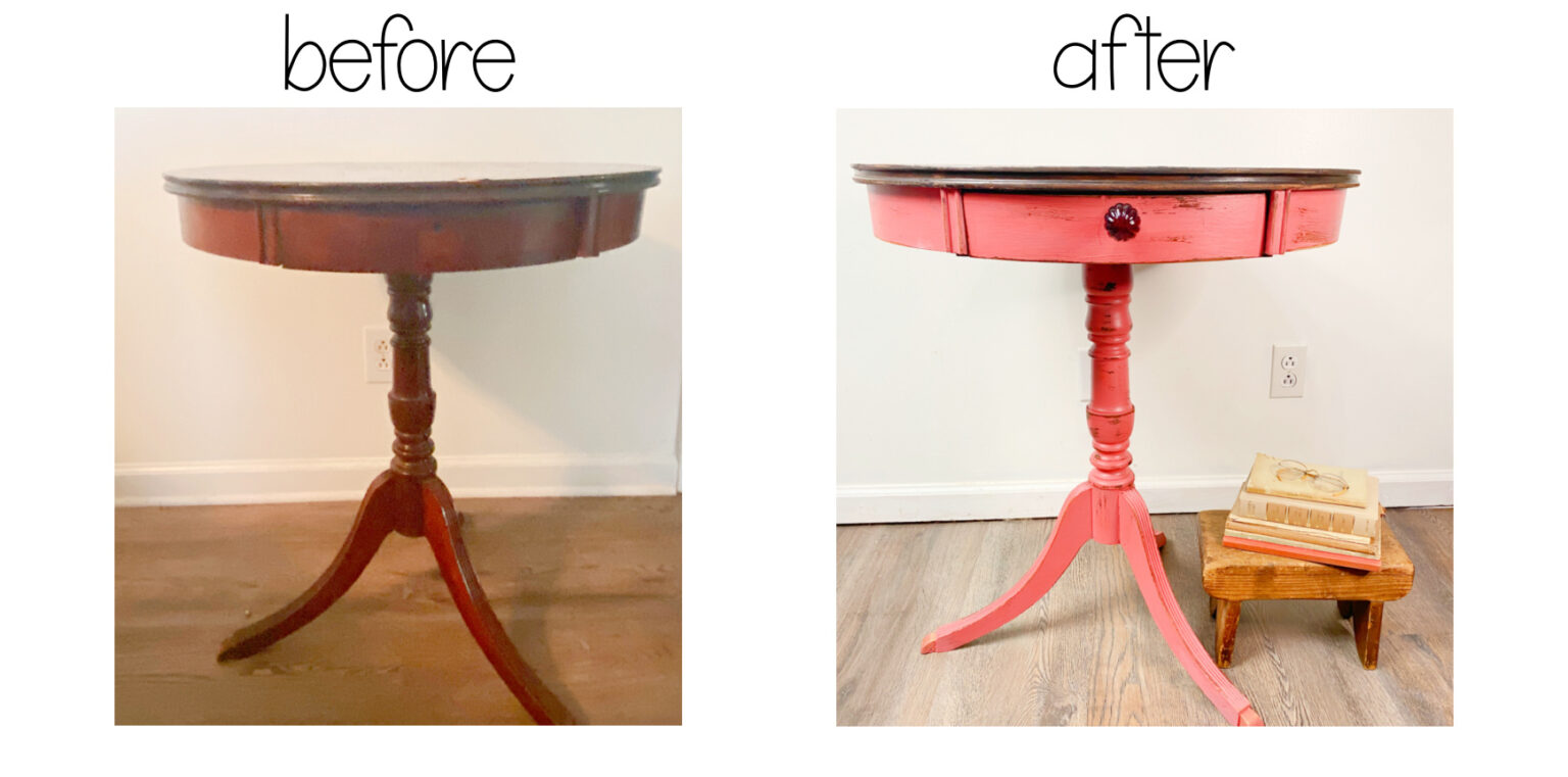Mahogany Side Table Upcycle - Shop at Blu